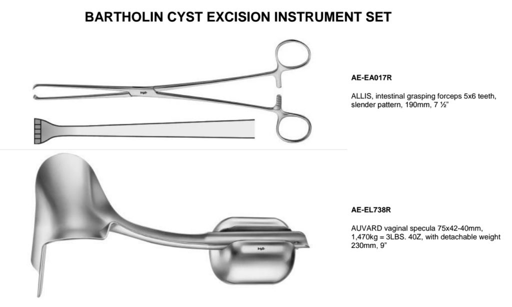 BARTHOLIN CYST EXCISION INSTRUMENT SET, BỘ DỤNG CỤ TRÍCH ÁP XE ...